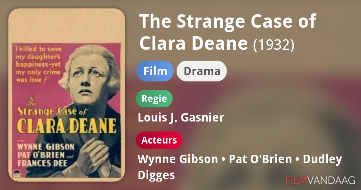The Strange Case of Clara Deane (film, 1932) - FilmVandaag.nl