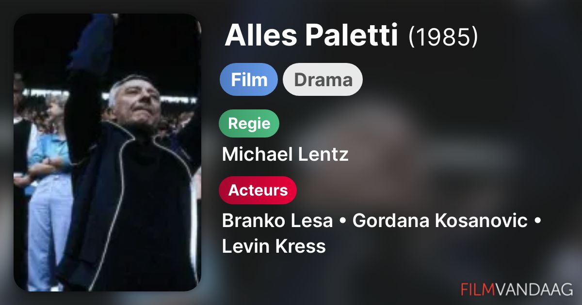 Alle acteurs in Alles Paletti (film, 1985) - FilmVandaag.nl
