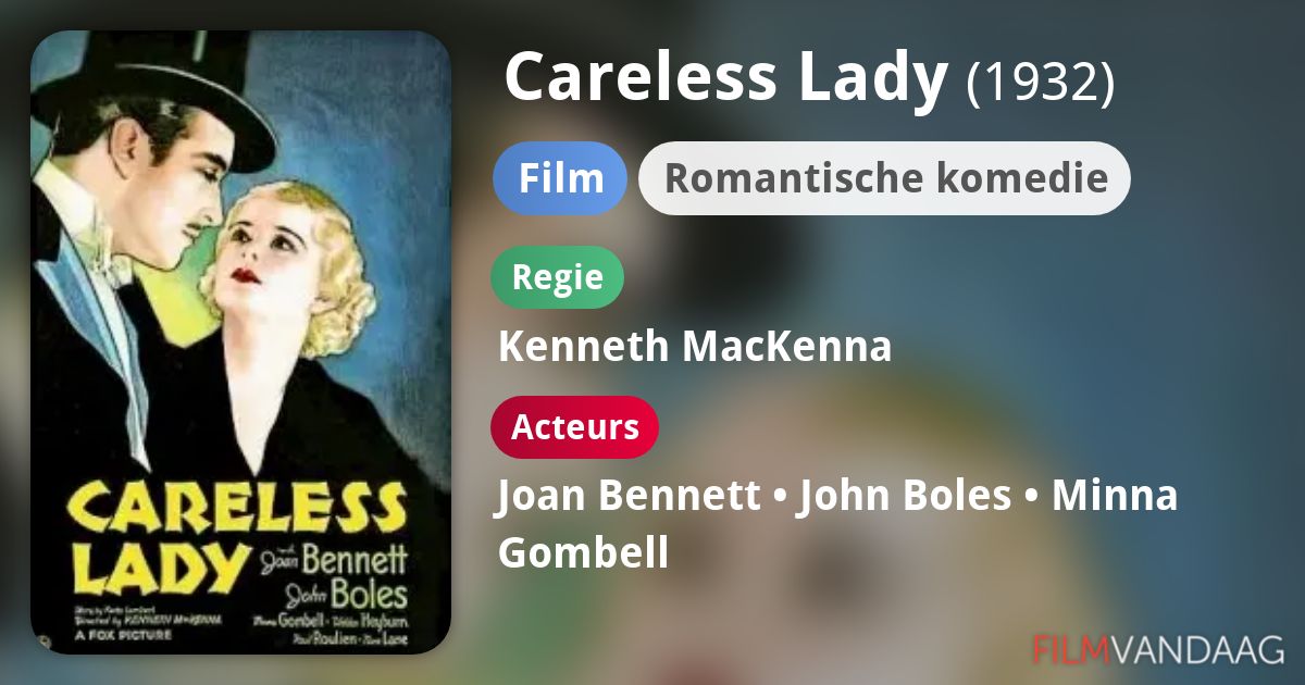 Careless Lady (film, 1932) - FilmVandaag.nl