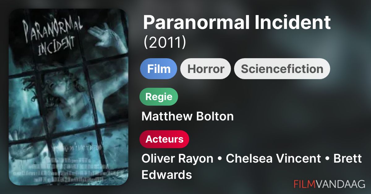 Paranormal Incident (film, 2011) - FilmVandaag.nl