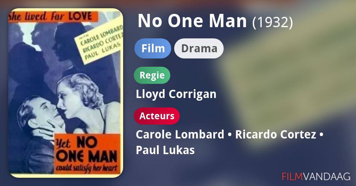 No One Man (film, 1932) - FilmVandaag.nl