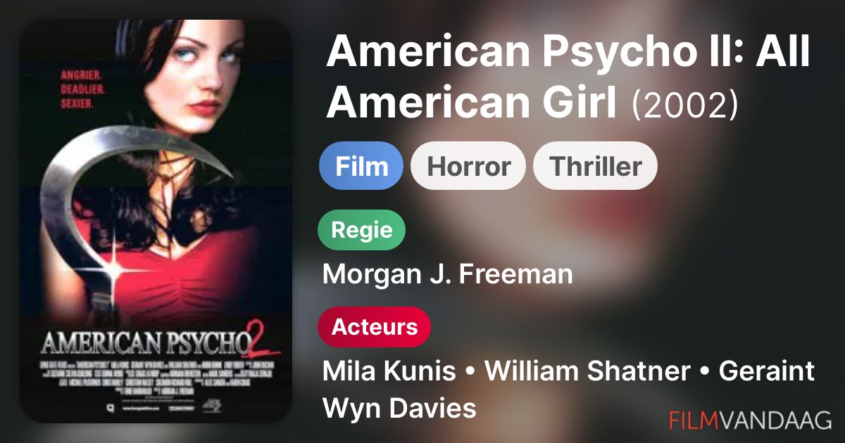 American Psycho II: All American Girl (film, 2002) - FilmVandaag.nl