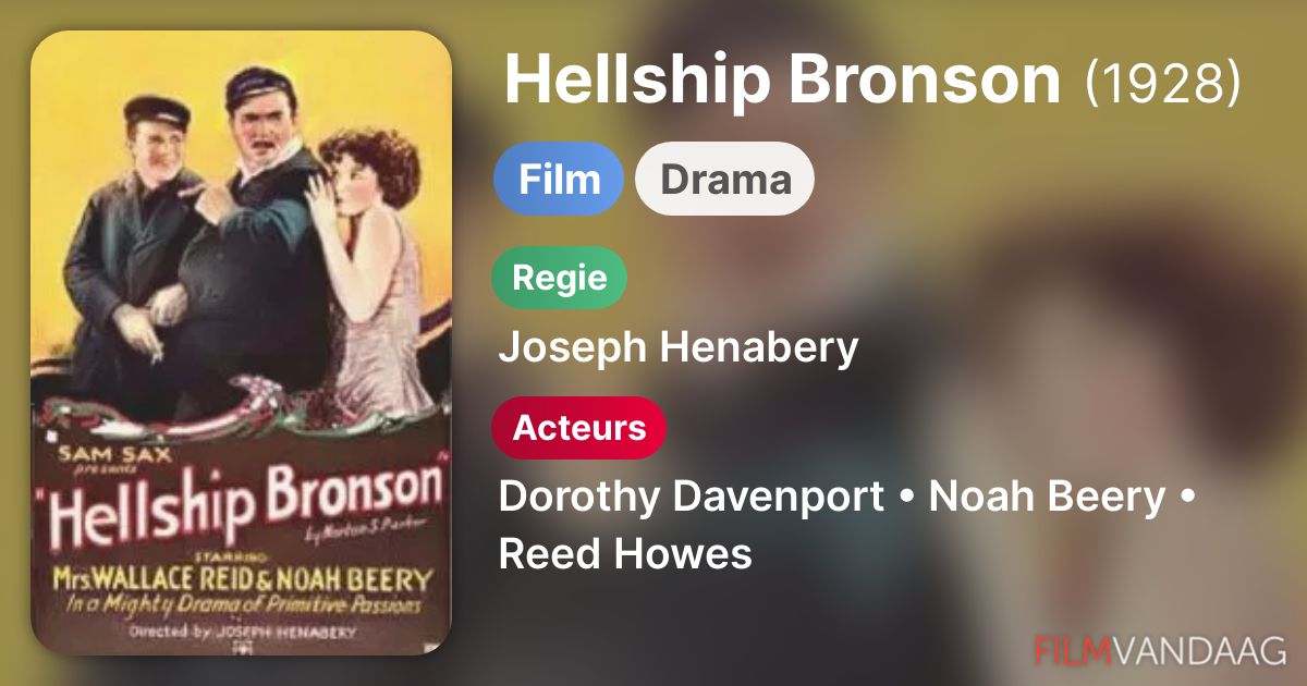 Hellship Bronson (film, 1928) kopen op dvd of blu-ray - FilmVandaag.nl