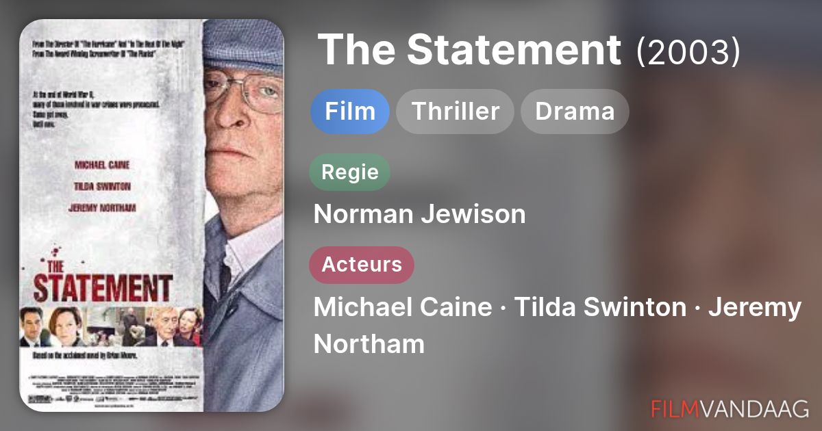 The Statement (film, 2003) - FilmVandaag.nl