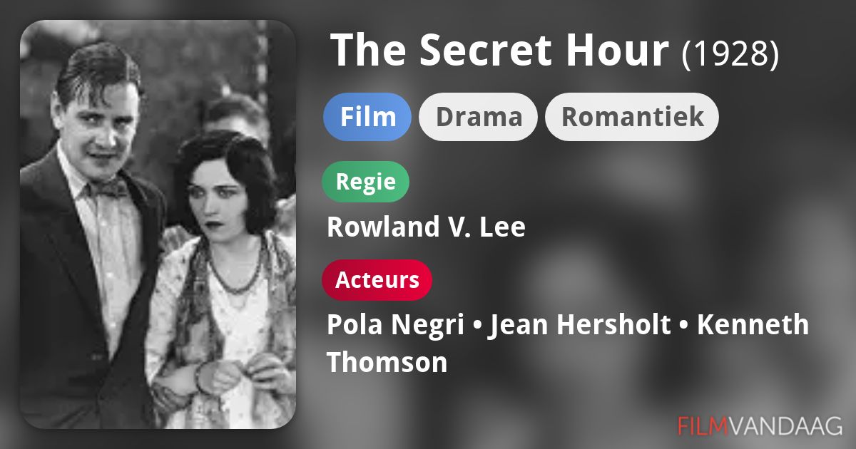 The Secret Hour (film, 1928) - FilmVandaag.nl