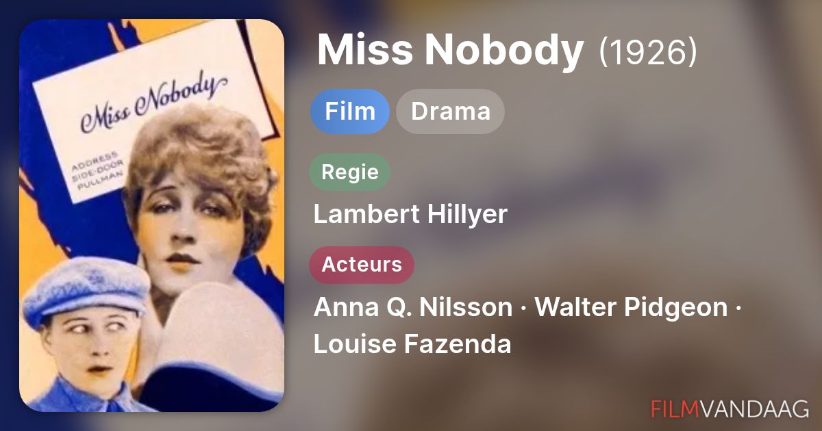 Miss Nobody (film, 1926) - FilmVandaag.nl