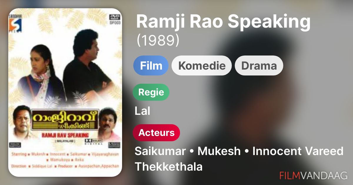 Ramji Rao Speaking (film, 1989) kopen op dvd of blu-ray - FilmVandaag.nl