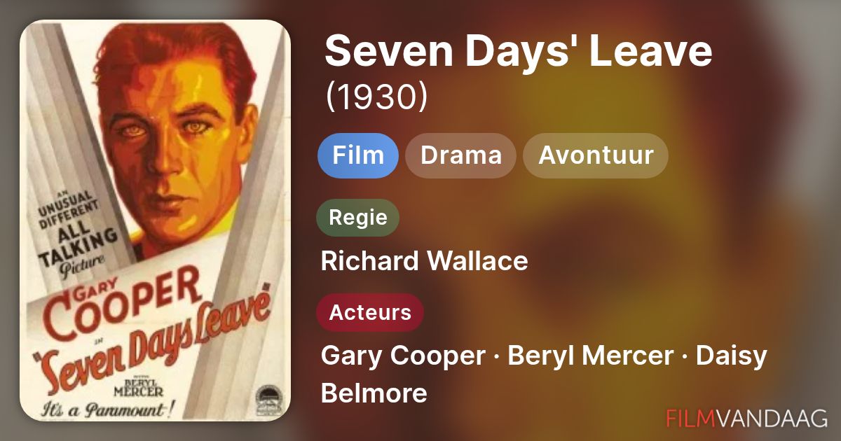 Seven Days' Leave (film, 1930) - FilmVandaag.nl