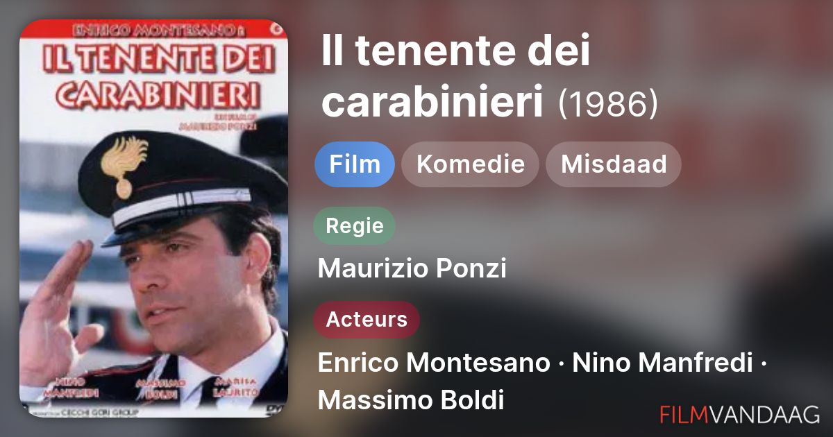 Il tenente dei carabinieri (film, 1986) - FilmVandaag.nl