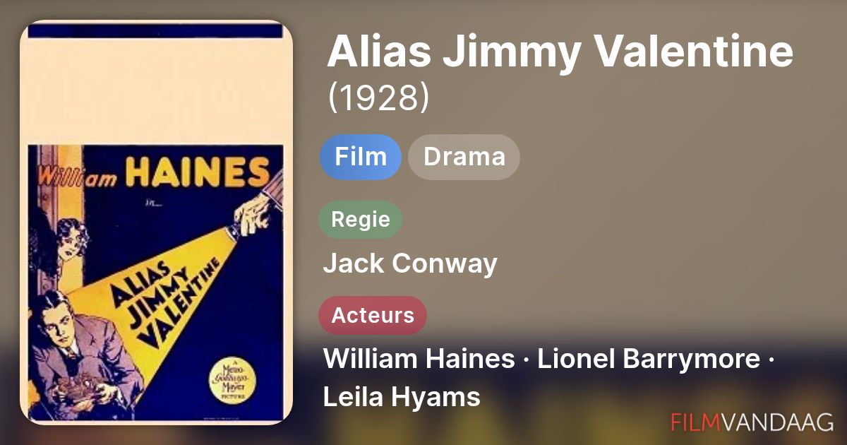 Alias Jimmy Valentine (film, 1928) - FilmVandaag.nl