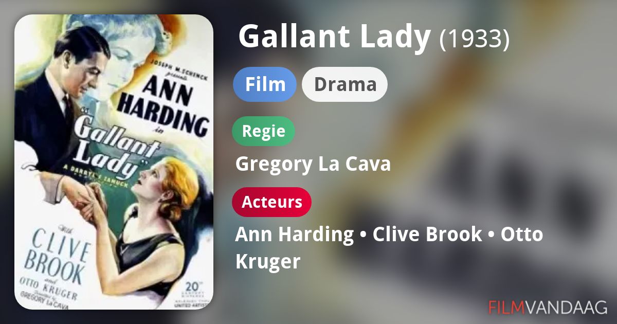 Gallant Lady (film, 1933) - FilmVandaag.nl