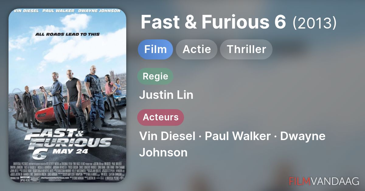 Fast & Furious 6 (film, 2013) - FilmVandaag.nl