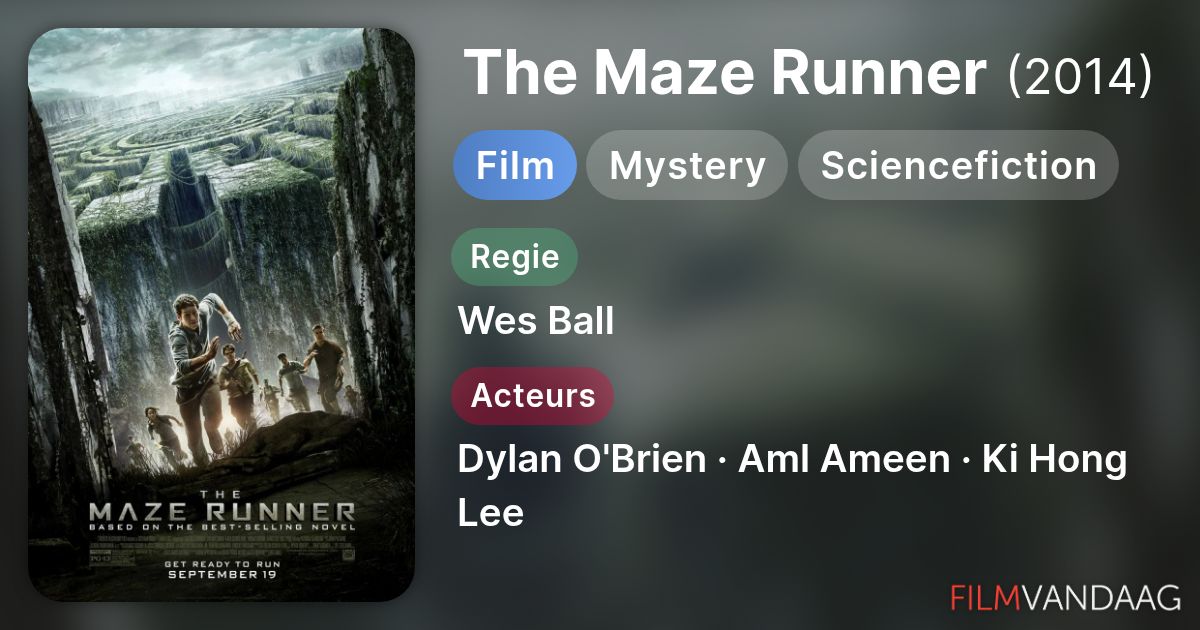 Alle acteurs in The Maze Runner (film, 2014) - FilmVandaag.nl