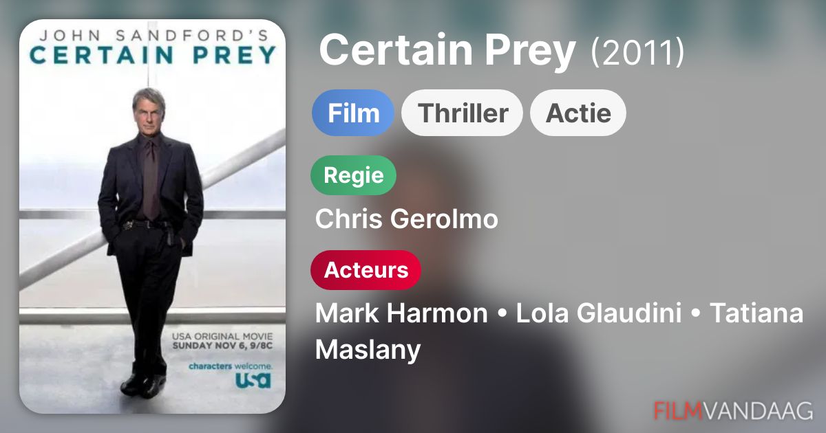 Certain Prey (film, 2011) - FilmVandaag.nl