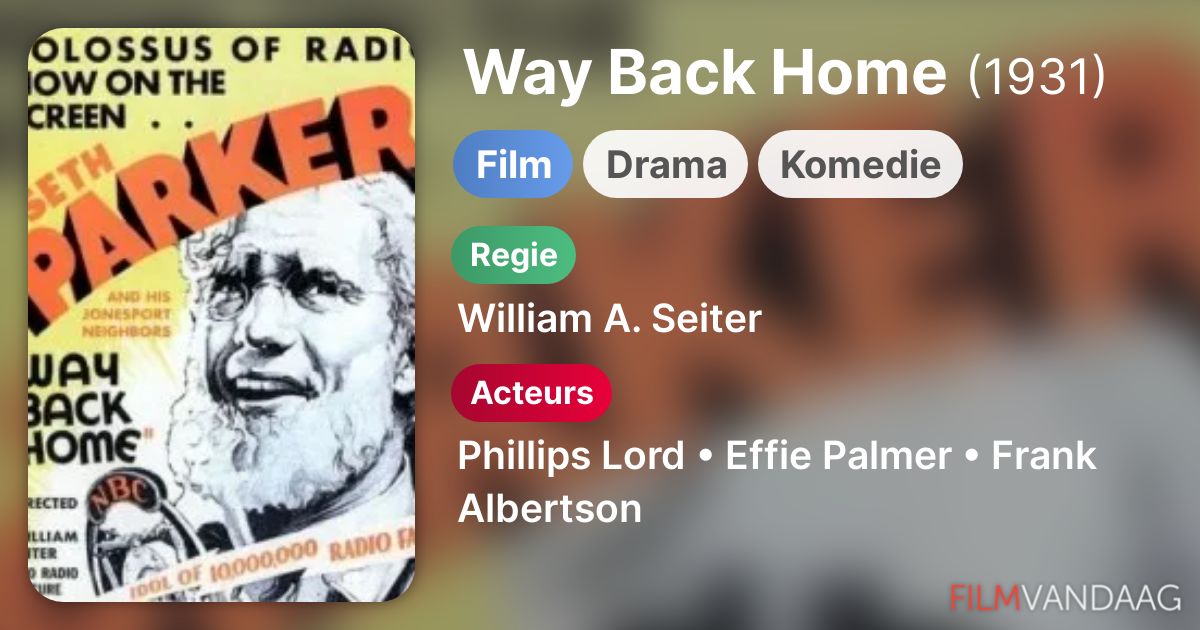Way Back Home (film, 1931) - FilmVandaag.nl