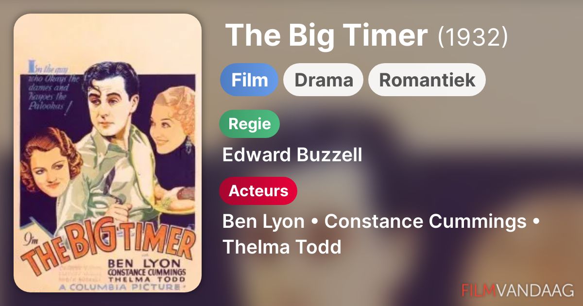 The Big Timer (film, 1932) - FilmVandaag.nl