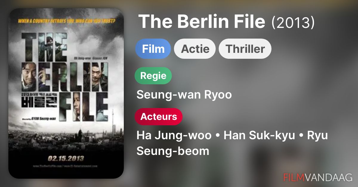 The Berlin File (film, 2013) - FilmVandaag.nl