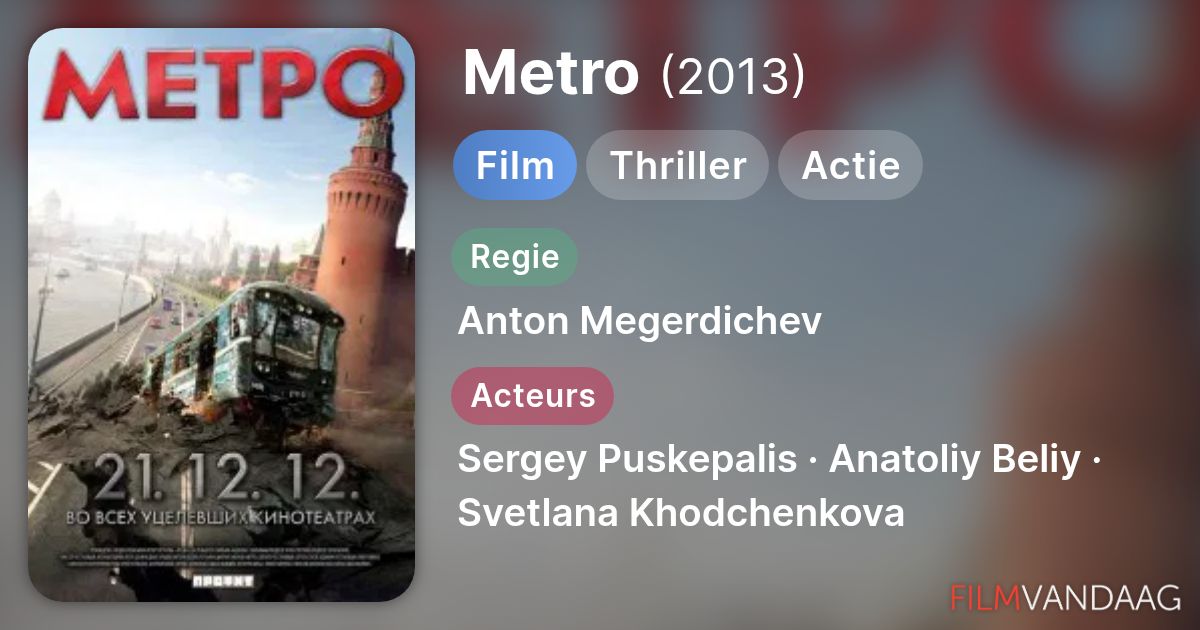Metro (film, 2013) - FilmVandaag.nl
