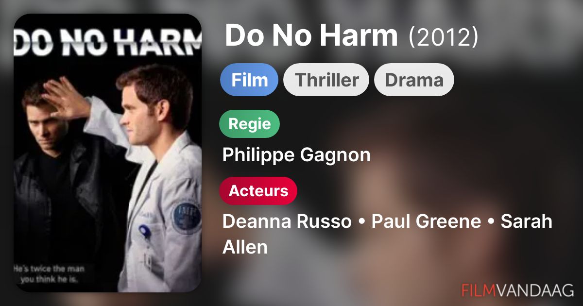 Do No Harm (film, 2012) kopen op dvd of blu-ray - FilmVandaag.nl