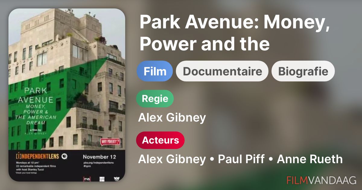 Park Avenue: Money, Power and the American Dream (film, 2012 ...