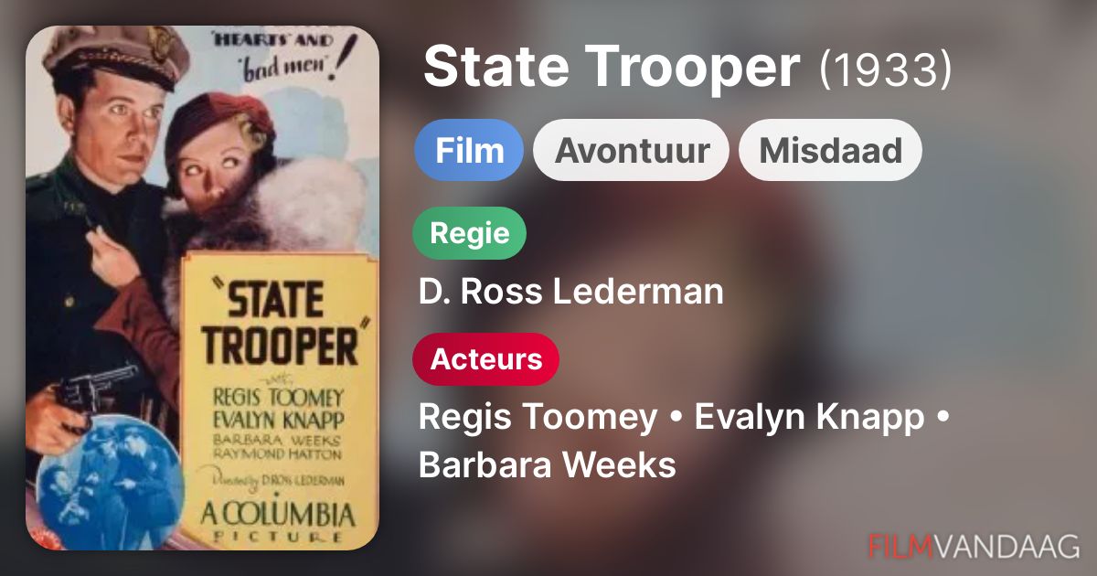 State Trooper (film, 1933) - FilmVandaag.nl