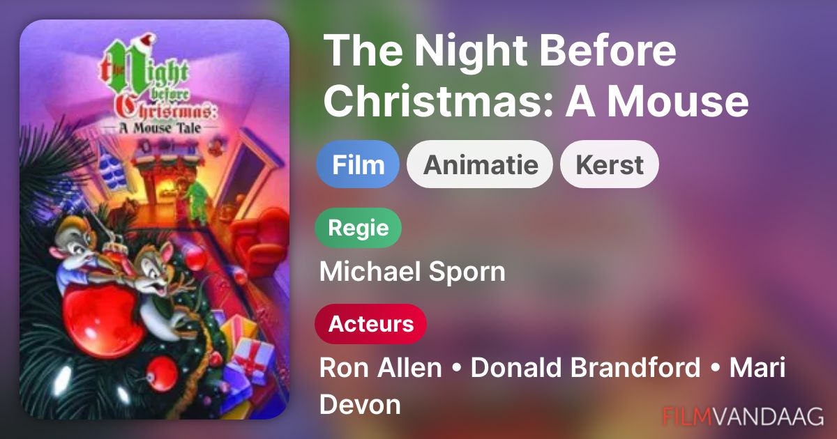 The Night Before Christmas: A Mouse Tale (film, 2002) Nu Online Kijken ...
