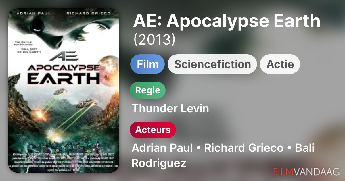 AE: Apocalypse Earth (film, 2013) - FilmVandaag.nl