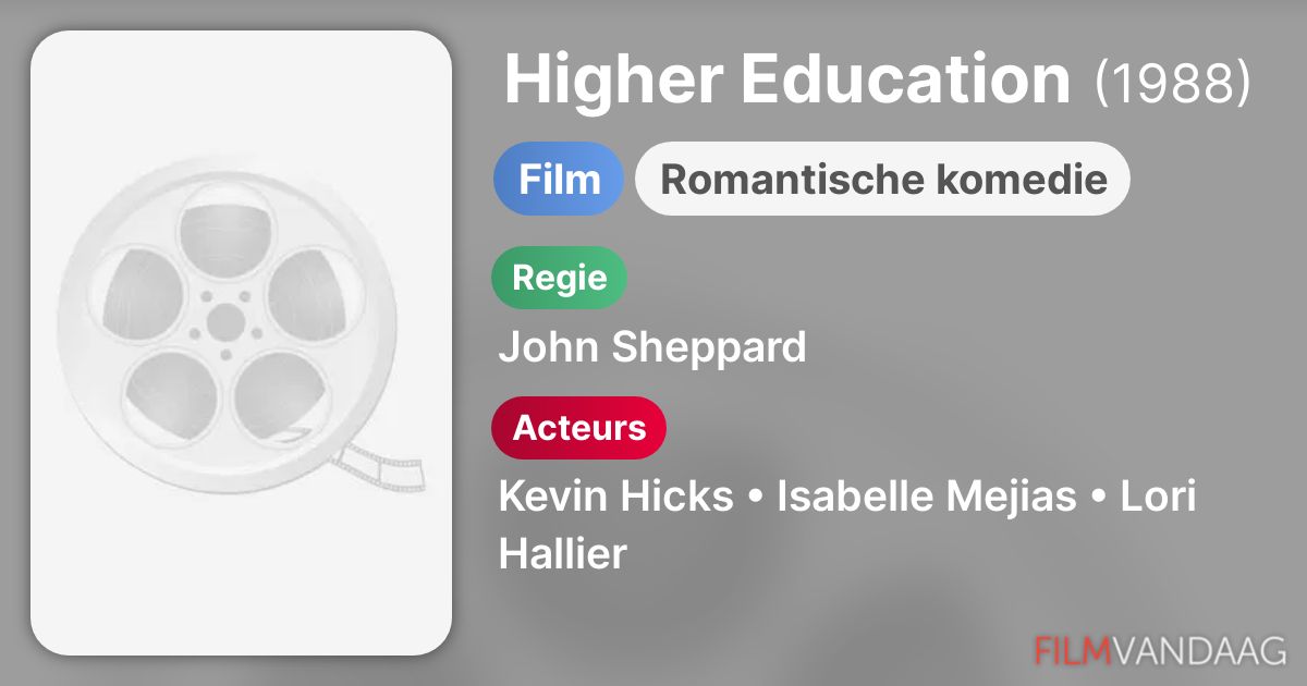Higher Education (film, 1988) - FilmVandaag.nl
