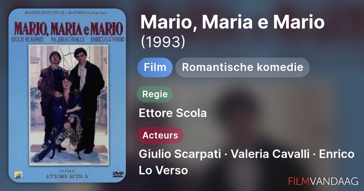 Mario, Maria e Mario (film, 1993) - FilmVandaag.nl