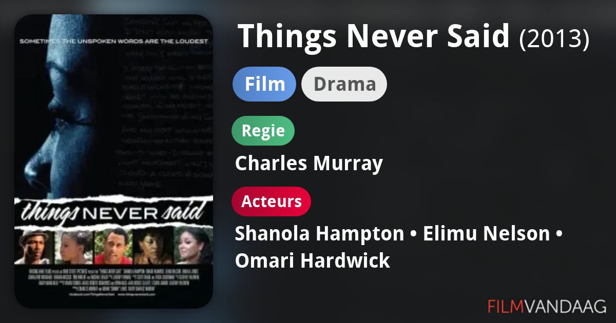 Things Never Said (film, 2013) - FilmVandaag.nl