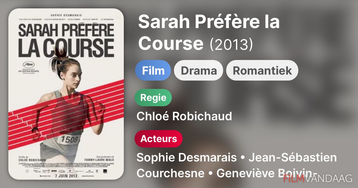 Sarah Préfère la Course (film, 2013) - FilmVandaag.nl