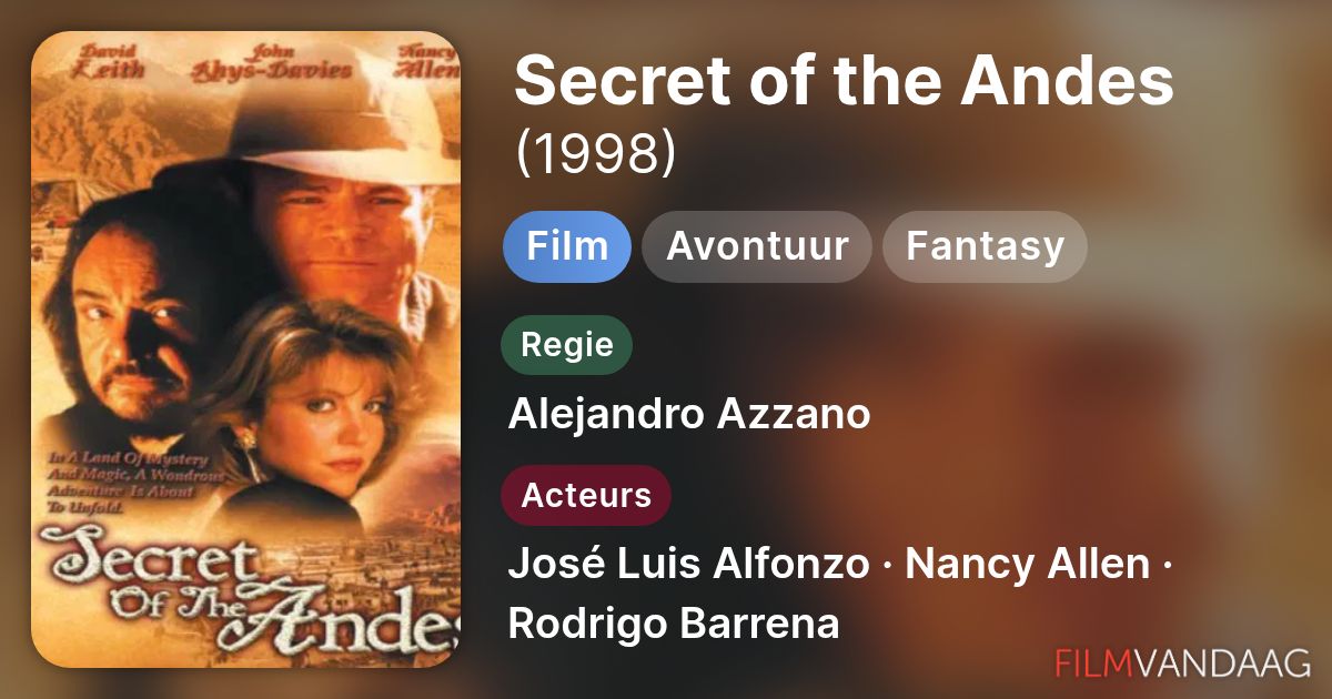 Secret of the Andes (film, 1998) - FilmVandaag.nl
