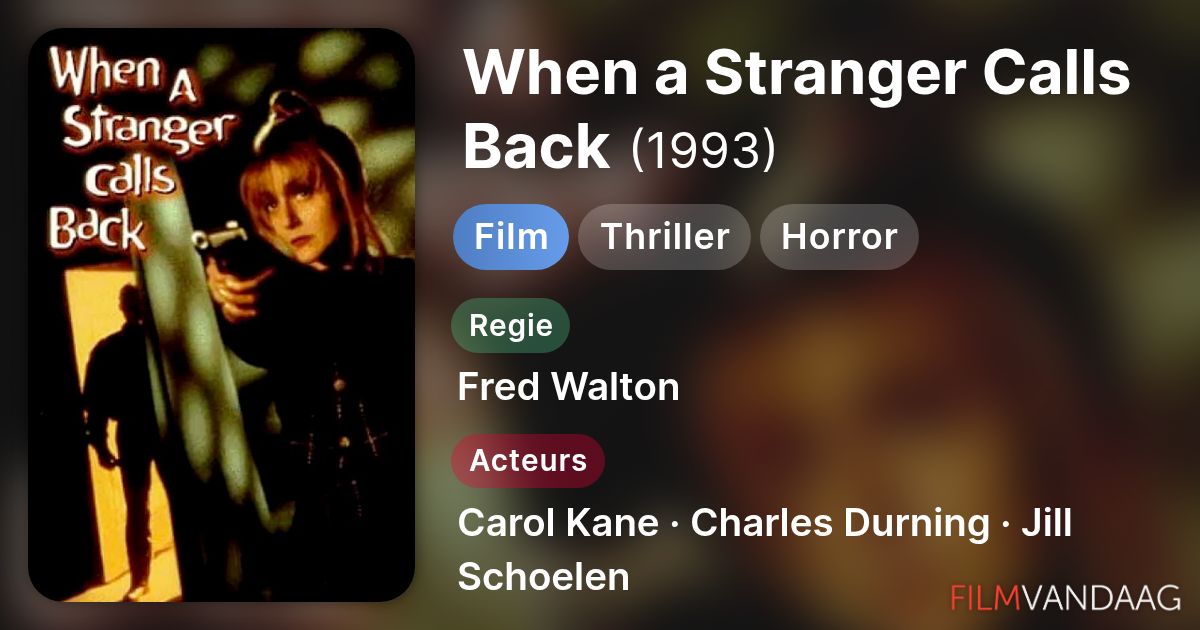 When a Stranger Calls Back (film, 1993) - FilmVandaag.nl
