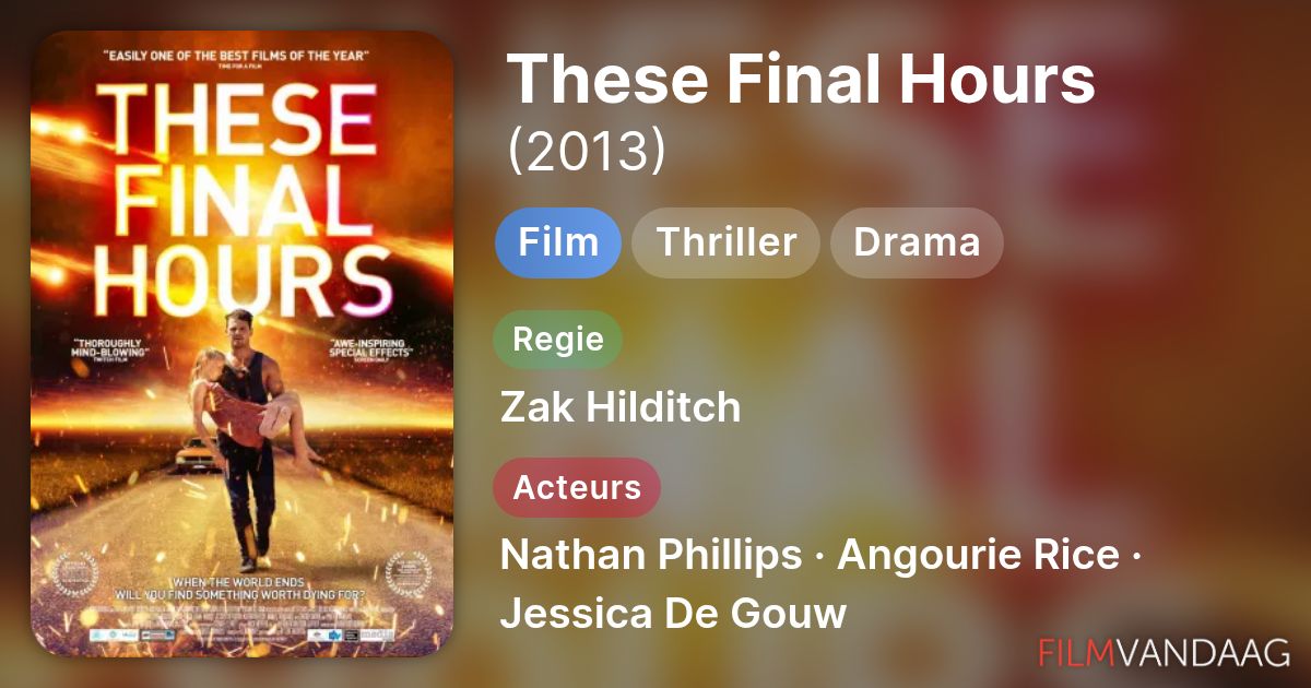 These Final Hours (film, 2013) - FilmVandaag.nl