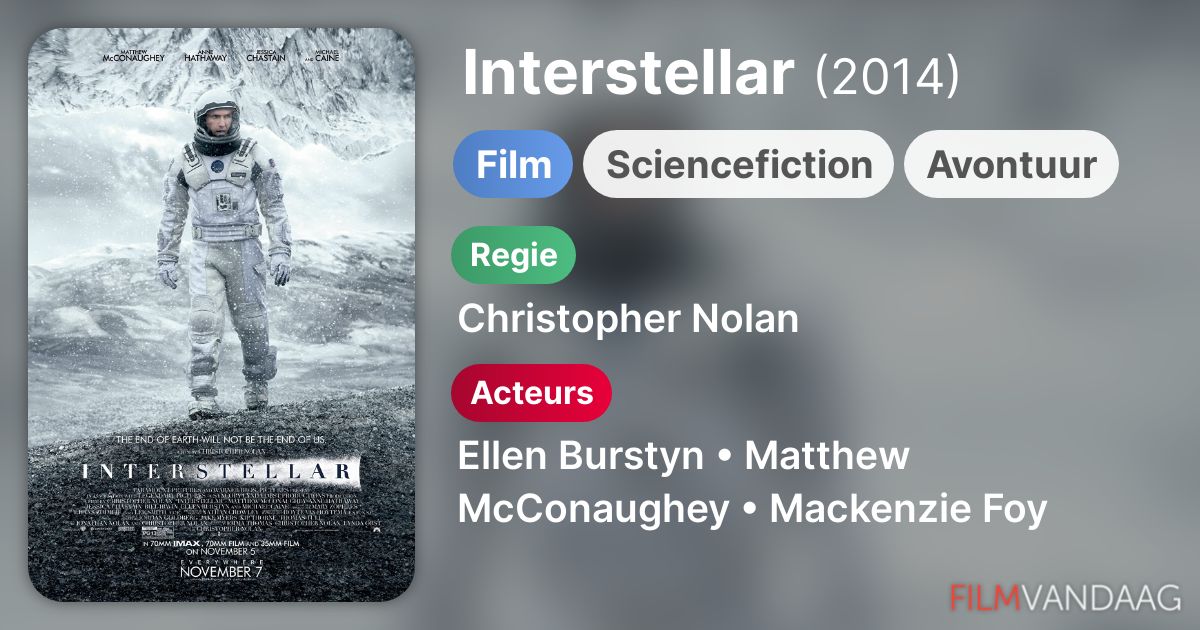Interstellar (film, 2014) Nu Online Kijken - FilmVandaag.nl