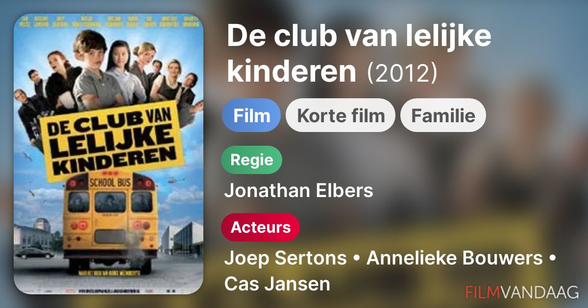 Alle acteurs in De club van lelijke kinderen (film, 2012) - FilmVandaag.nl