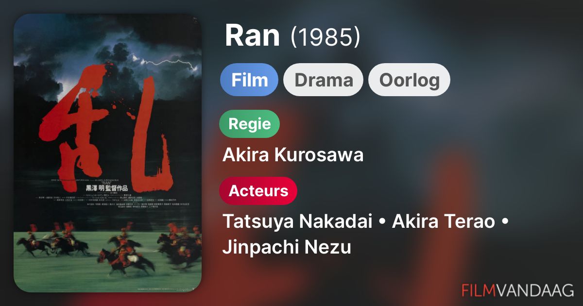Ran (film, 1985) - FilmVandaag.nl
