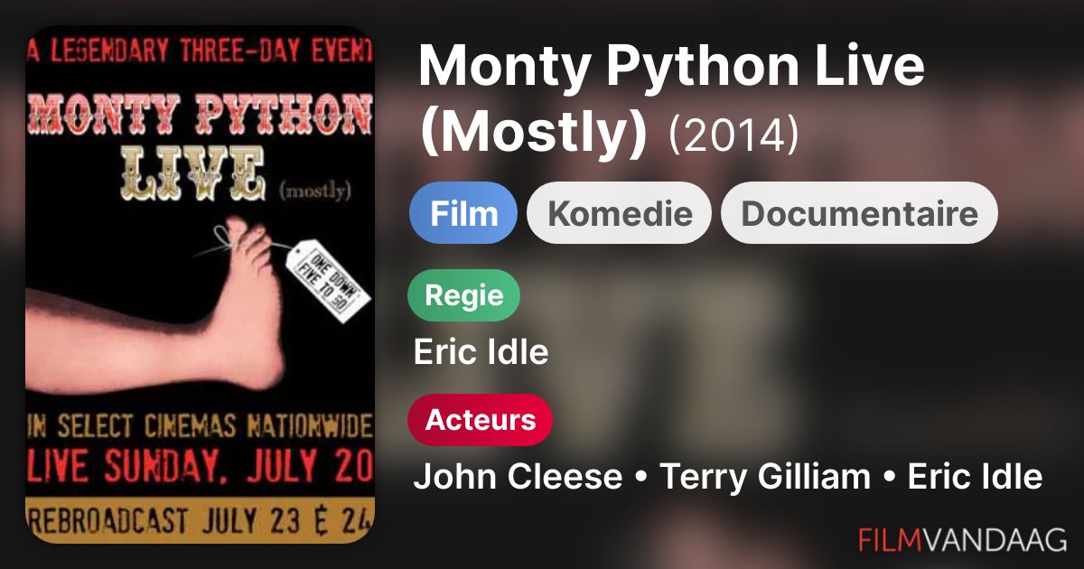 Monty Python Live (Mostly) (film, 2014) - FilmVandaag.nl