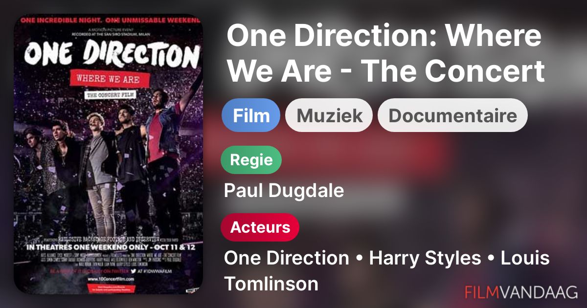 One Direction: Where We Are - The Concert Film (film, 2014 ...