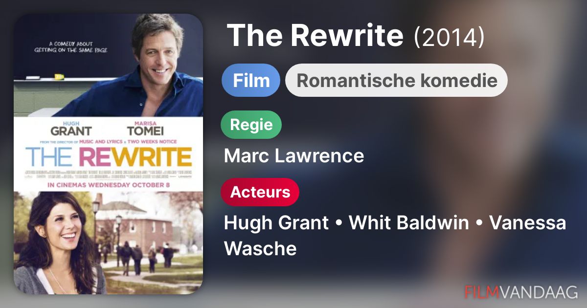 The Rewrite (film, 2014) - FilmVandaag.nl