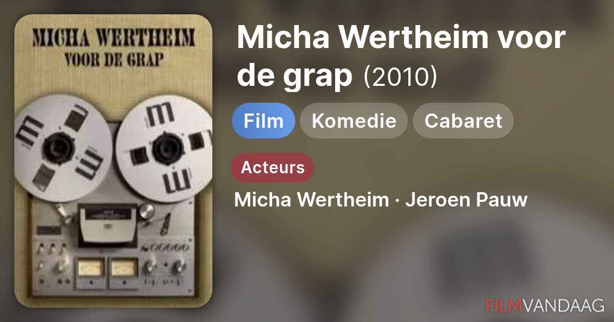 Micha Wertheim voor de grap (film, 2010) - FilmVandaag.nl