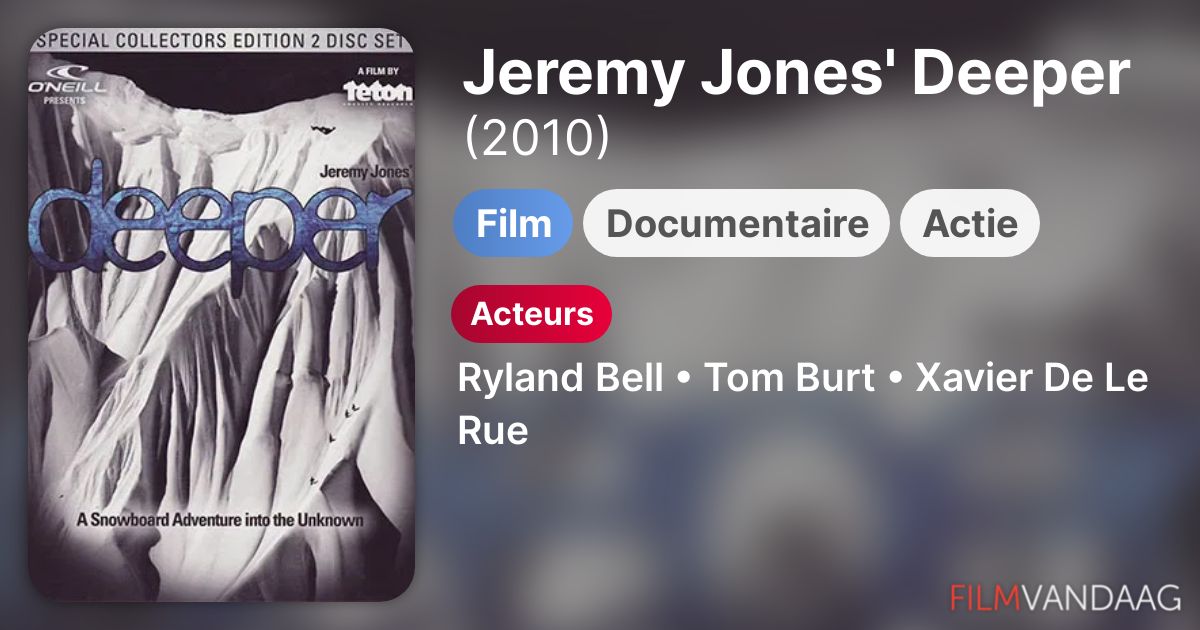 Jeremy Jones' Deeper (film, 2010) - FilmVandaag.nl