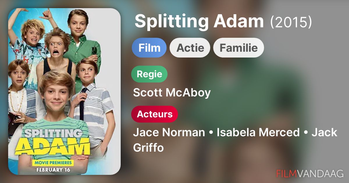 Splitting Adam (film, 2015) - FilmVandaag.nl