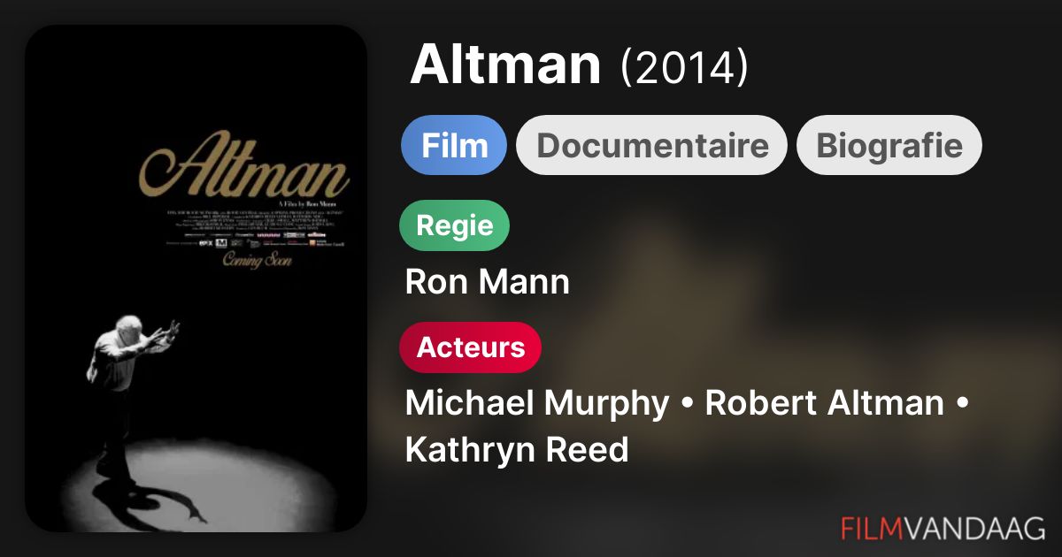 Altman (film, 2014) - FilmVandaag.nl