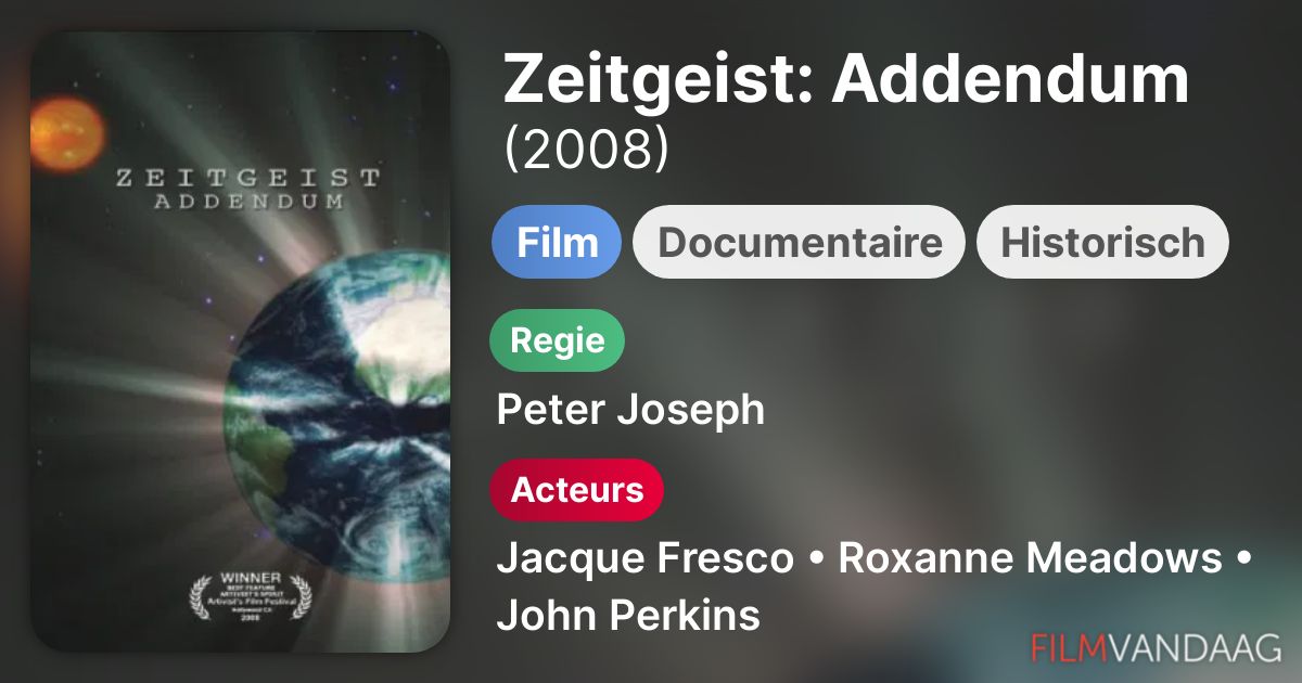 Zeitgeist: Addendum (film, 2008) - FilmVandaag.nl
