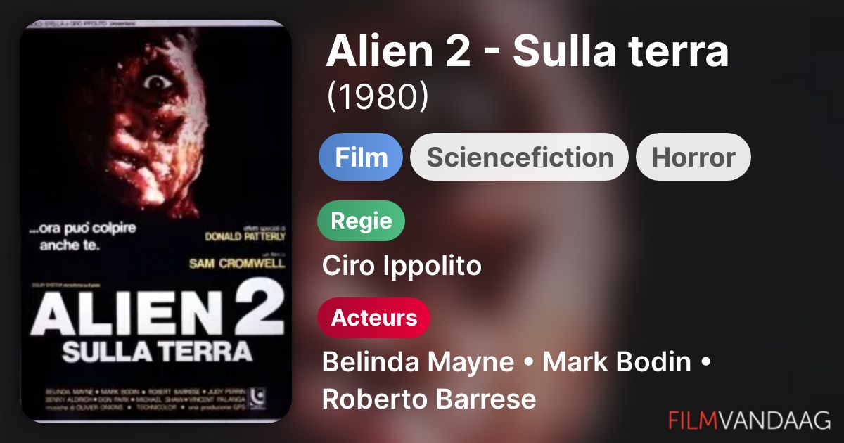 Alien 2 - Sulla terra (film, 1980) - FilmVandaag.nl