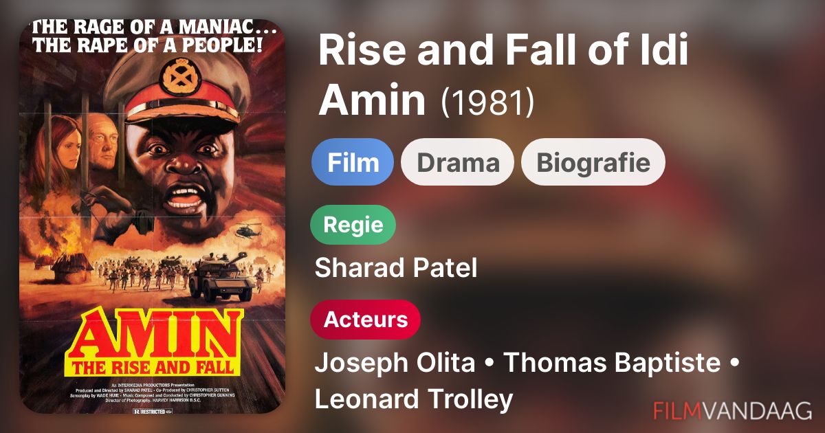 Rise and Fall of Idi Amin (film, 1981) kopen op dvd of blu-ray ...