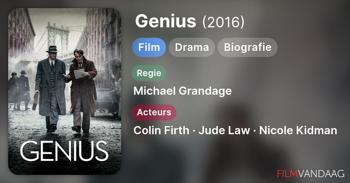 Genius (film, 2016) - FilmVandaag.nl