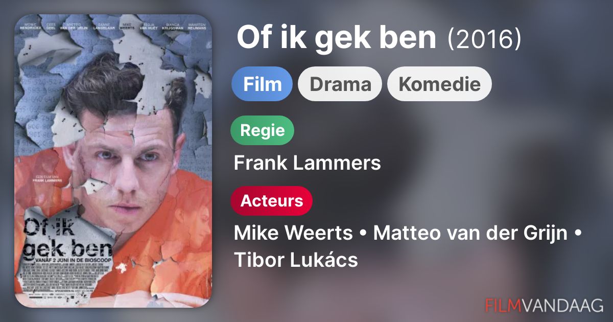 Of ik gek ben (film, 2016) - FilmVandaag.nl