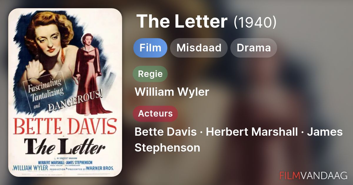 The Letter (film, 1940) - FilmVandaag.nl